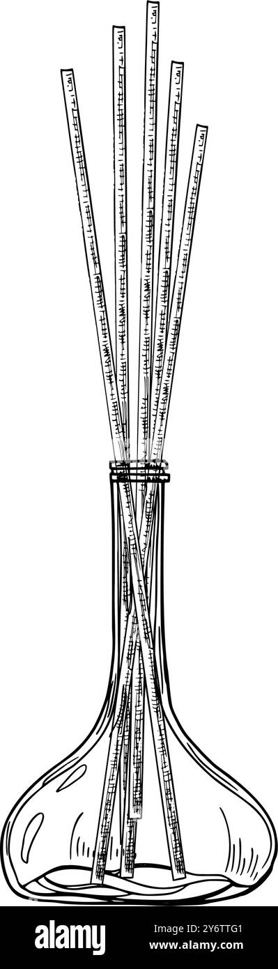 Aroma reed diffuser with scented sticks realistic isolated graphic ...