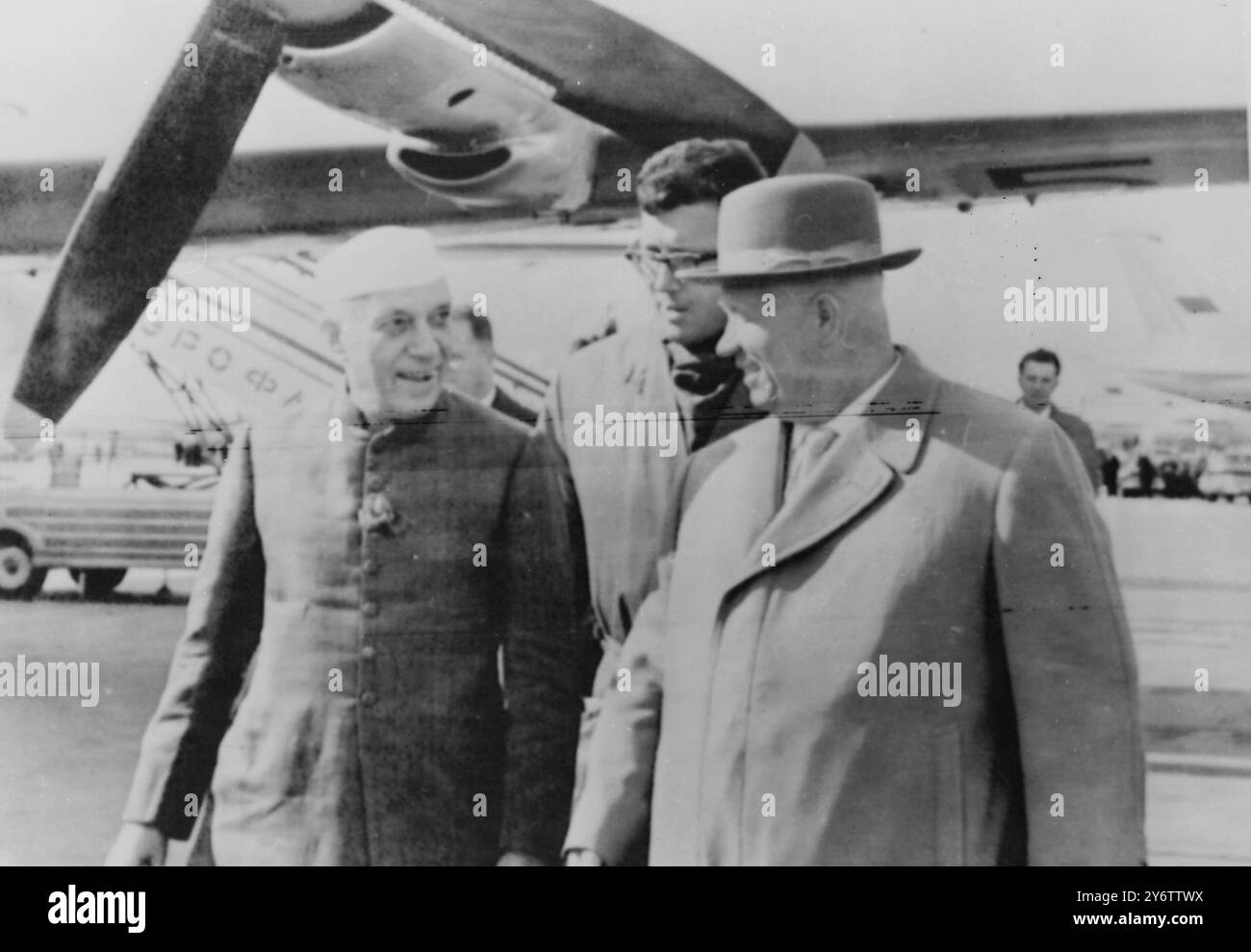 SOVIET PRIME MINISTER NIKITA KRUSHCHEV / KHRUSCHEV WITH INDIAN PRIME ...