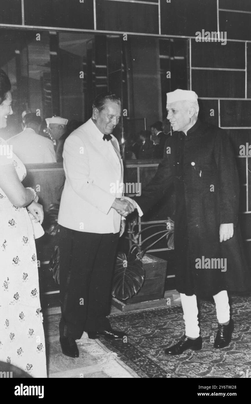 PRESIDENT TITO WITH INDIAN PRIME MINISTER SHRI JAWAHARLAL PANDIT NEHRU ...