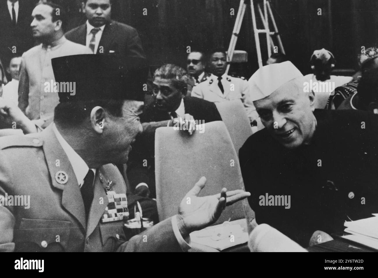 PRESIDENT SUKARNO OF INDONESIA AT NEUTRAL SUMMIT TALKS IN BELGRADE WITH ...