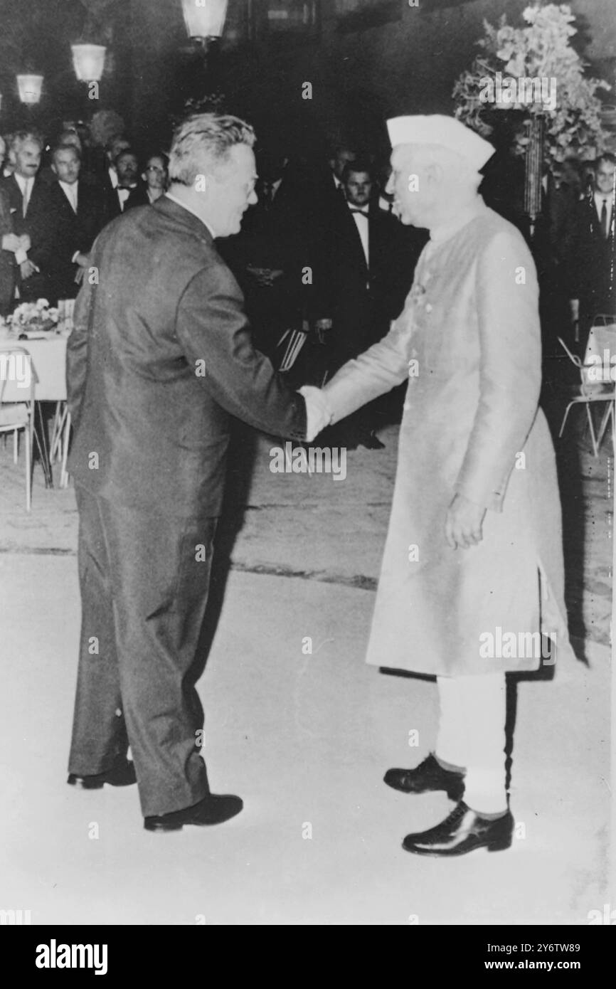 EDVARD KARDELJ WELCOMES INDIAN PRIME MINISTER SHRI JAWAHARLAL PANDIT ...