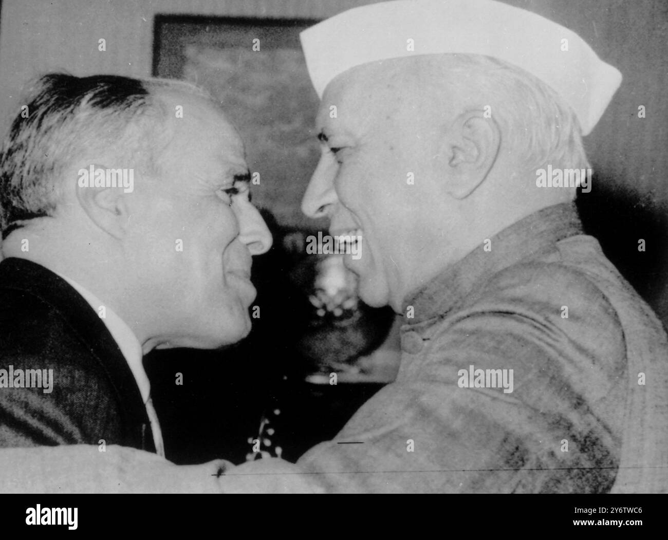 TUNISIAN PRESIDENT HABIB BOURGIBA WITH INDIAN PRIME MINISTER SHRI ...