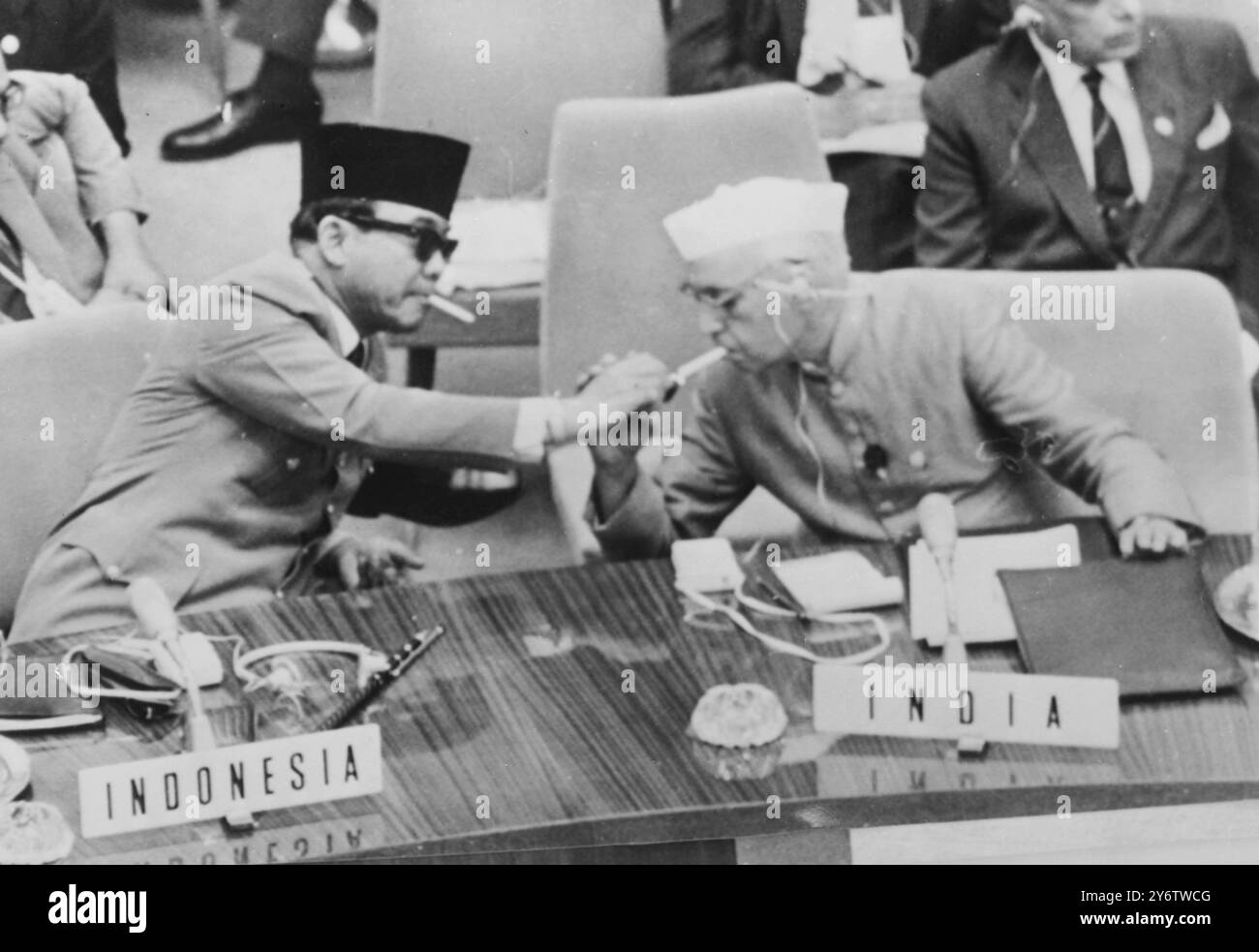 PRESIDENT SUKARNO OF INDONESIA AND INDIAN PRIME MINISTER SHRI ...