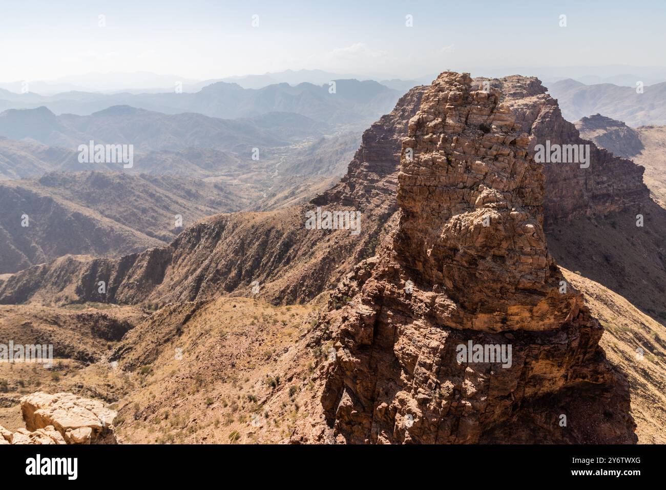 Mountainous landscape near Dhahran al Janub, Saudi Arabia Stock Photo ...