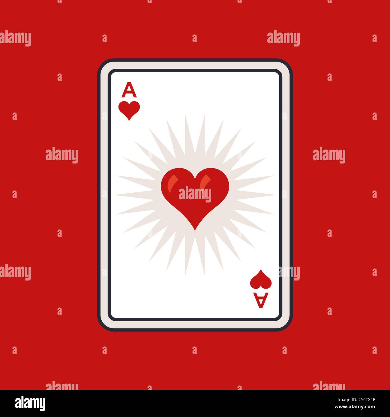 Ace of hearts on a red background. A trump card in a card game Stock ...
