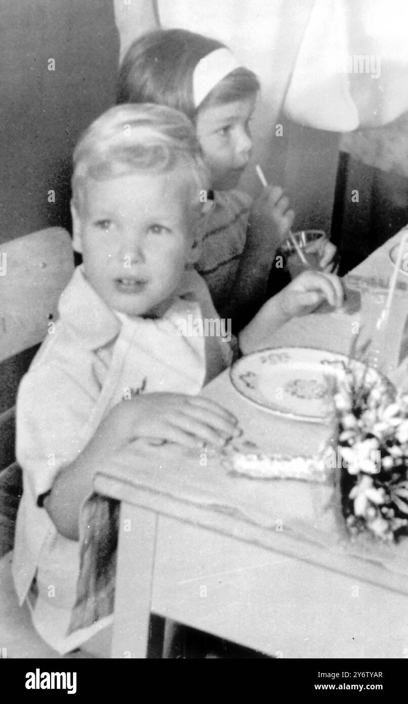 PRINCE ALBERT WITH PRINCESS CAROLINE IN FRANCE 16 AUGUST 1961 Stock ...
