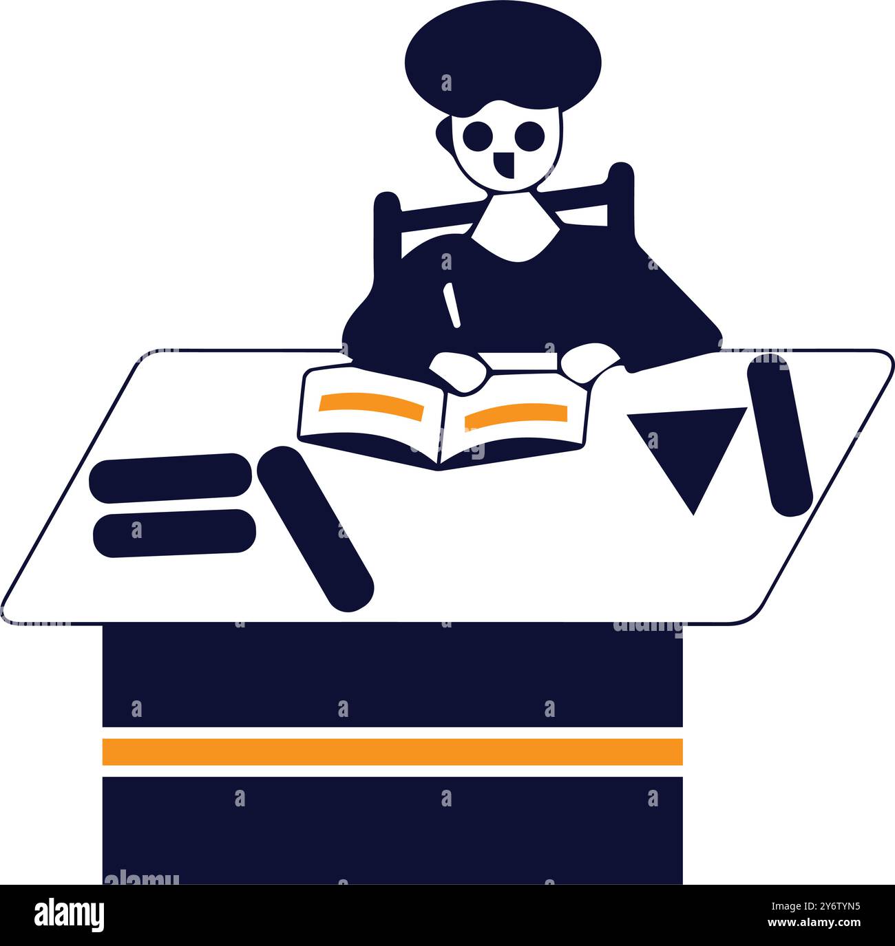 student, seat, desk, table, man, student sitting at desk icon Stock ...