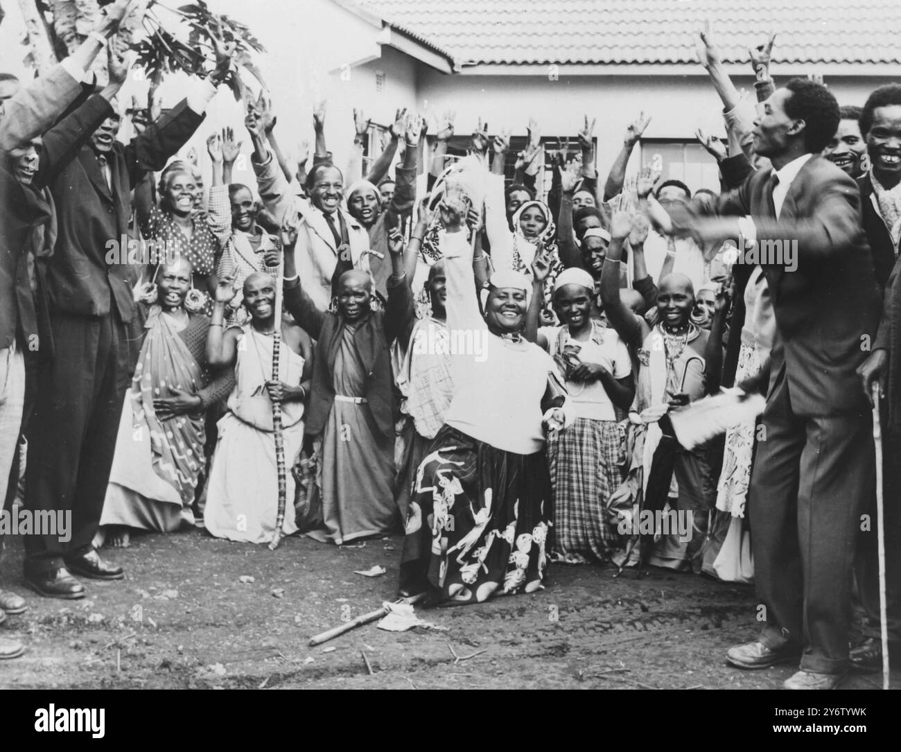 SINGING AND DANCING OUTSIDE AFRICAN LEADER JOMO KENYATTA HOUSE 12 ...