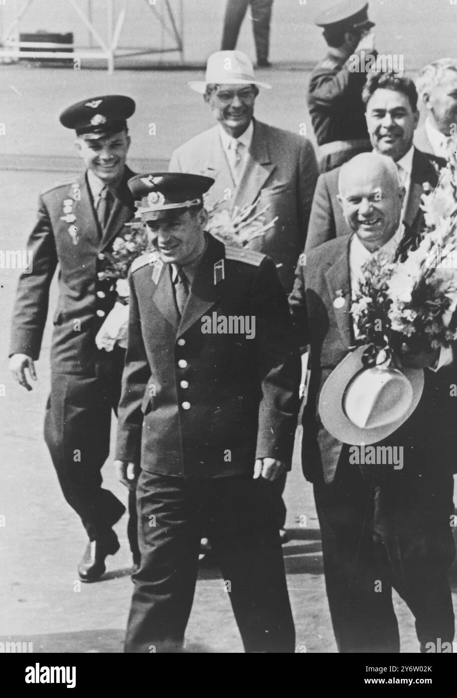 SECOND SOVIET ASTRONAUT MAJOR GHERMAN STEPANOVICH TITOV WITH PREMIER ...