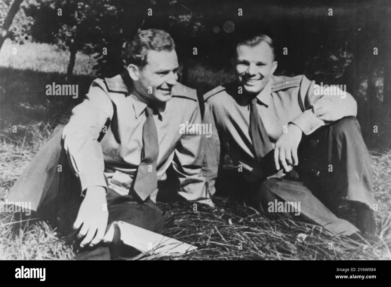 SECOND SOVIET ASTRONAUT MAJOR GHERMAN STEPANOVICH TITOV WITH YURI ...