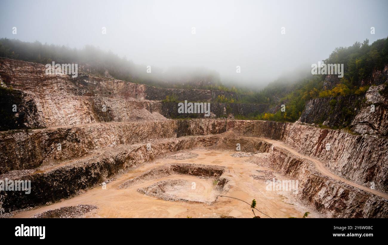 A limestone quarry in Cerny Dul, tucked in the Giant Mountains, reveals ...