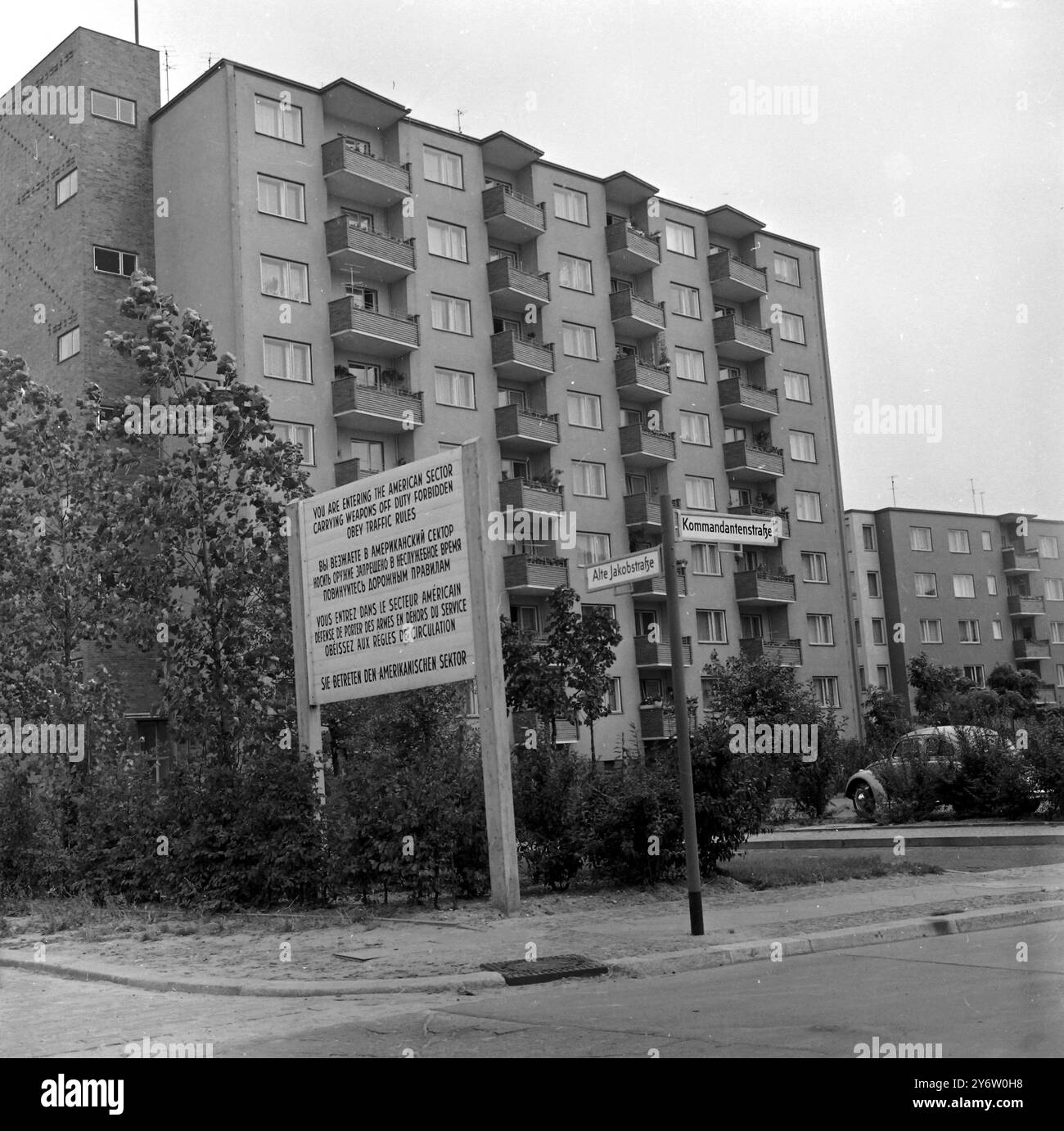 EAST AND WEST BERLIN DIFFERENCES IN GERMANY - BLOCK OF FLATS 4 AUGUST ...