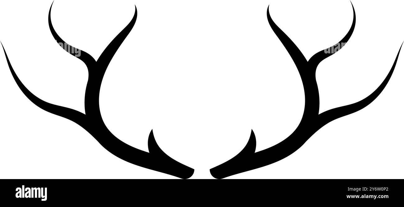 silhouette of deer or elk antlers. Vector illustration Stock Vector Image & Art - Alamy