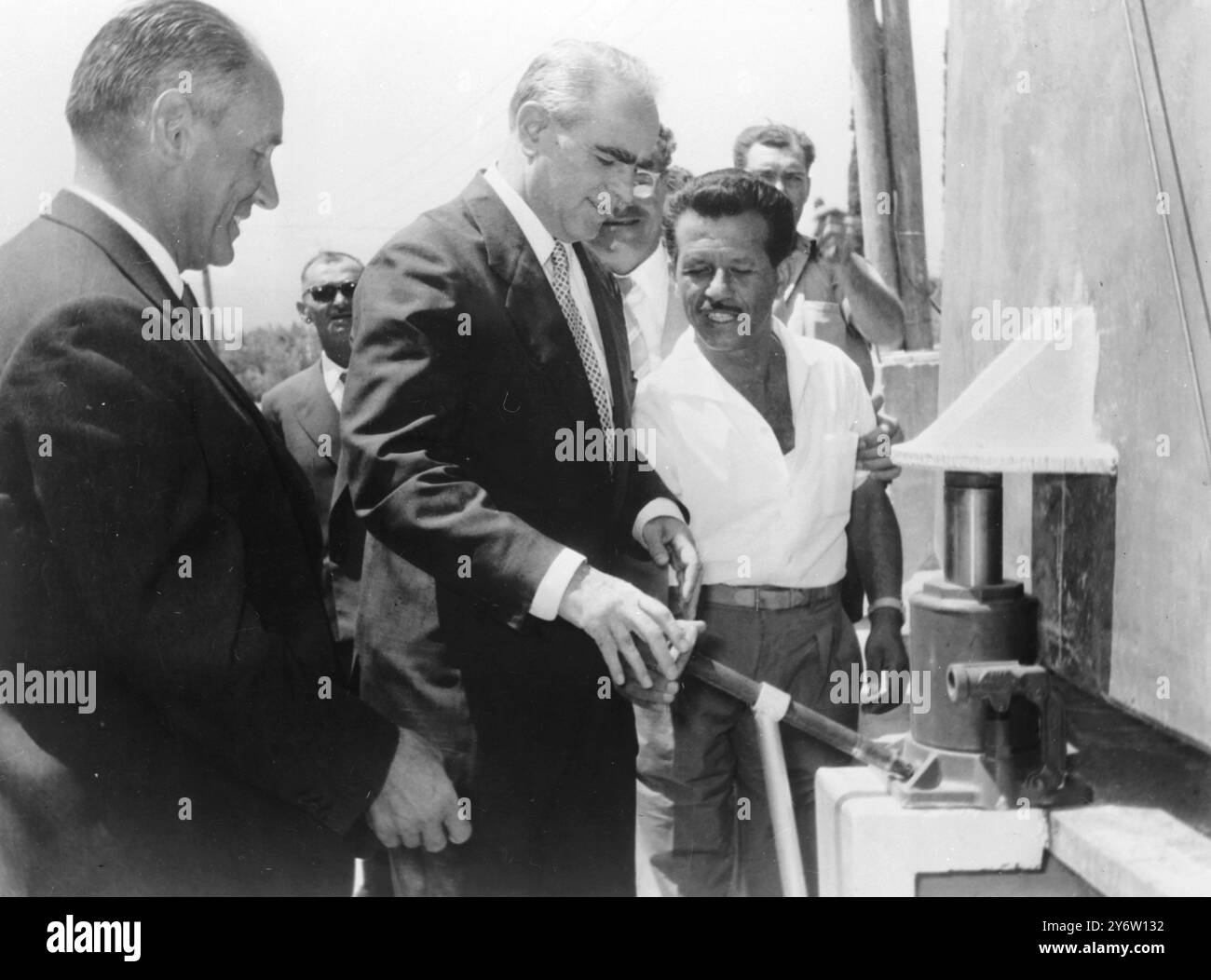 GREEK PREMIER CONSTANTIN KARAMANLIS INAUGURATES BLAST FURNACE / 31 JULY ...