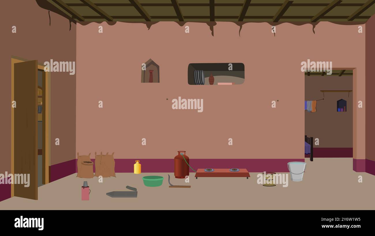 Indian kitchen room Stock Vector Images - Alamy