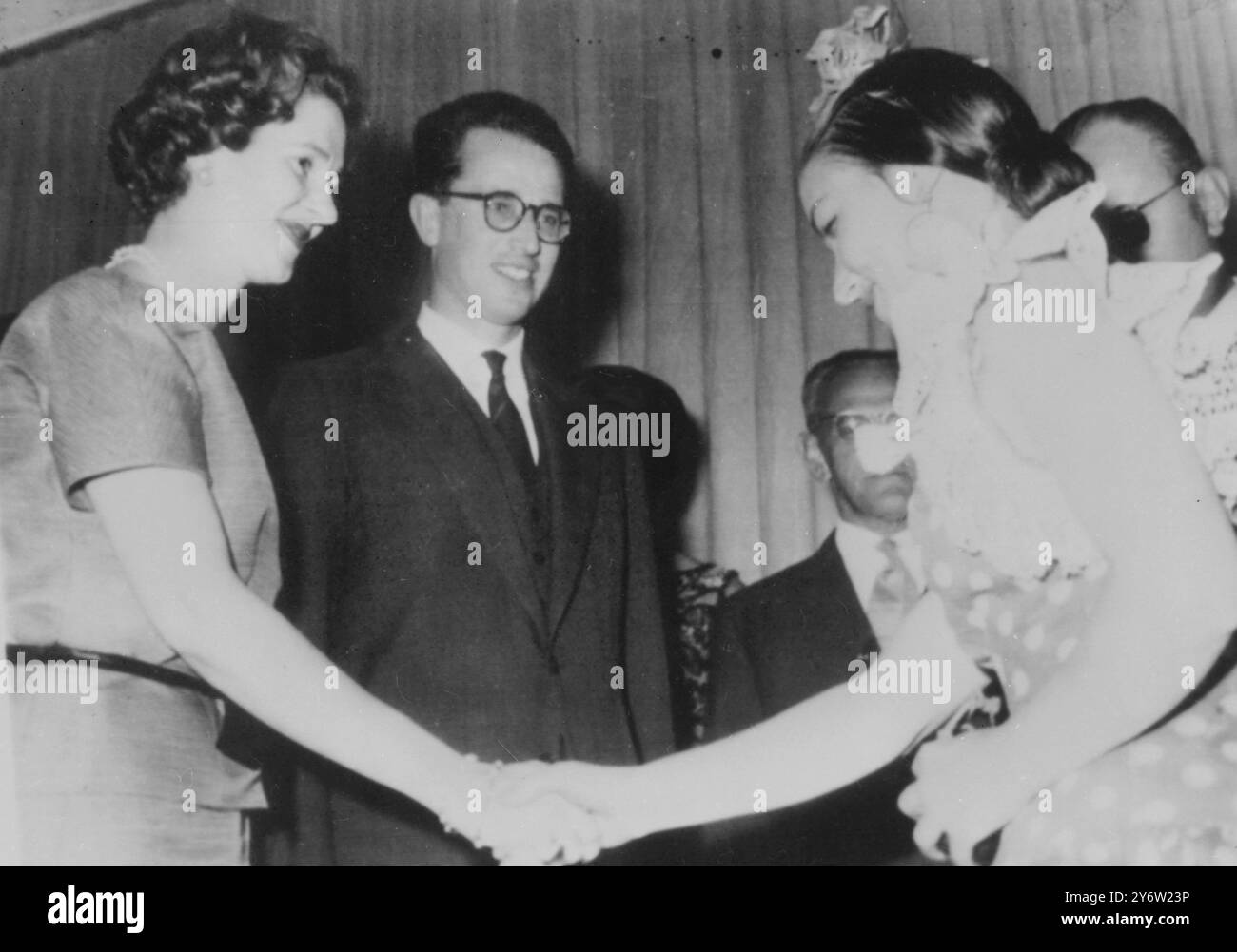 QUEEN FABIOLA WITH KING BAOUDOUIN AT GALA PERFORMANCEIN BELGIUM 26 JULY ...