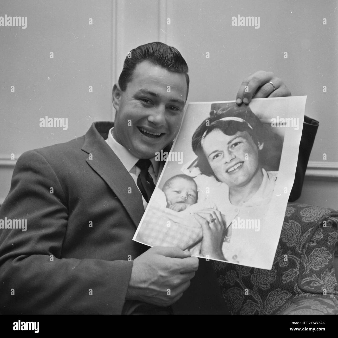 CRICKETER BARRY JARMAN SHOWS A PICTURES OF WIFE GAVIN WITH NEWBORN BABY ...