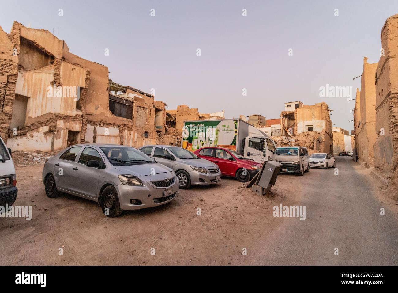 RIYADH, SAUDI ARABIA - NOVEMBER 29, 2021: Parking lot in Ad Dirah ...