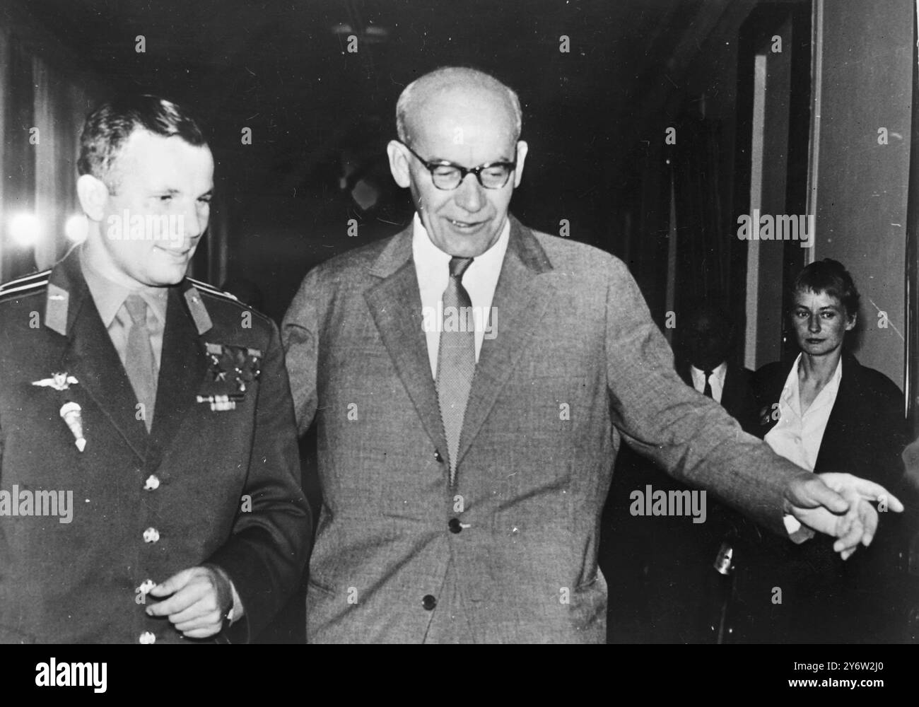 SOVIET COSMONAUT YURI GAGARIN WITH POLISH COMMUNIST PARTY CHIEF ...