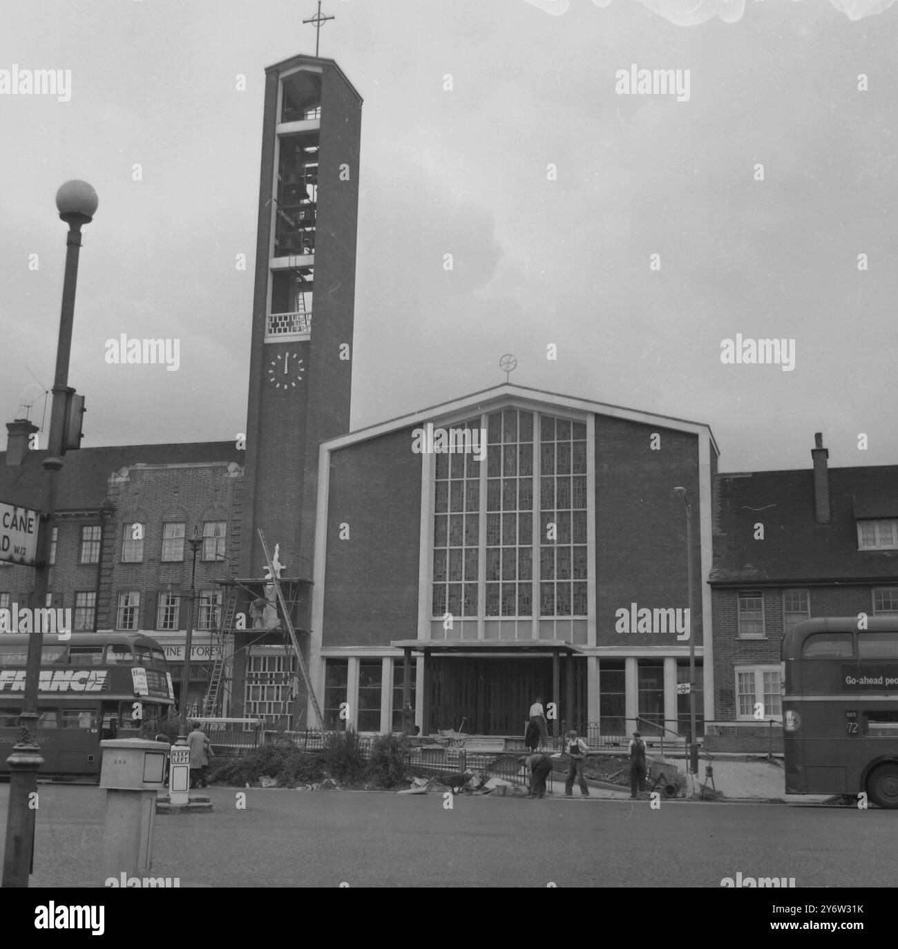 CHURCHES EXTERIOR VIEW ST AIDANS RC CHURCH 18 JULY 1961 Stock Photo - Alamy