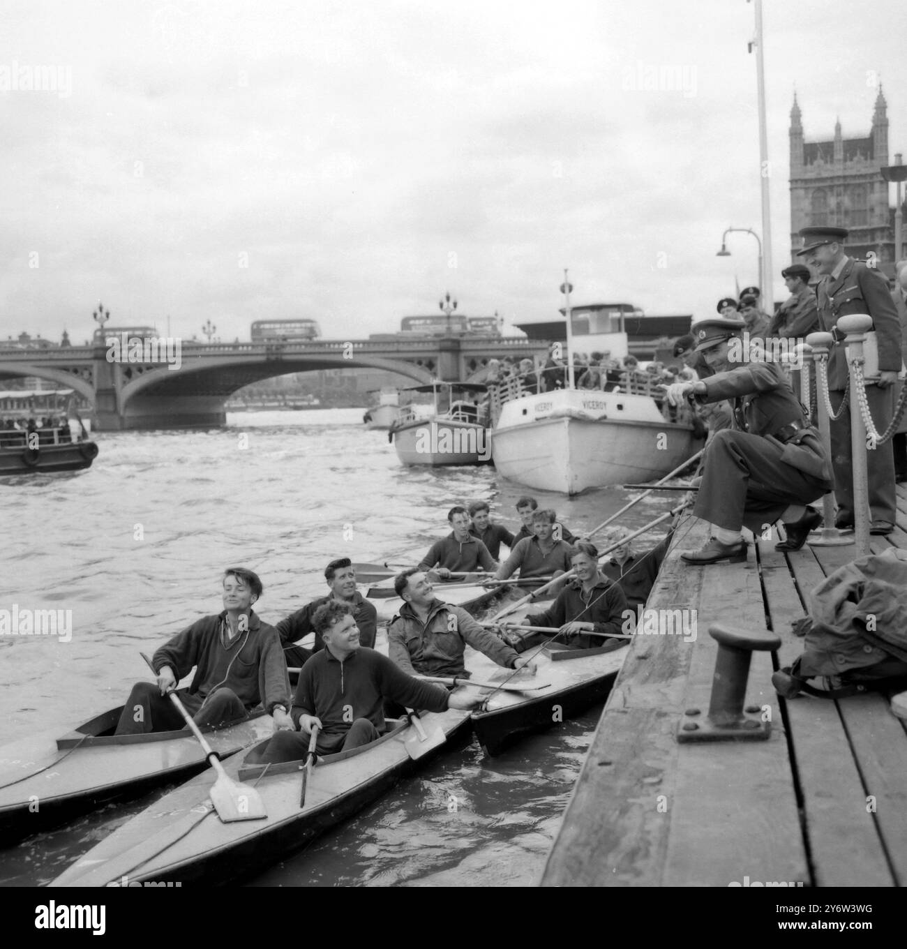 BRITISH ARMY ROYAL ENGINEERS CANOEISTS FROM LANCASHIRE 13 JULY 1961 ...