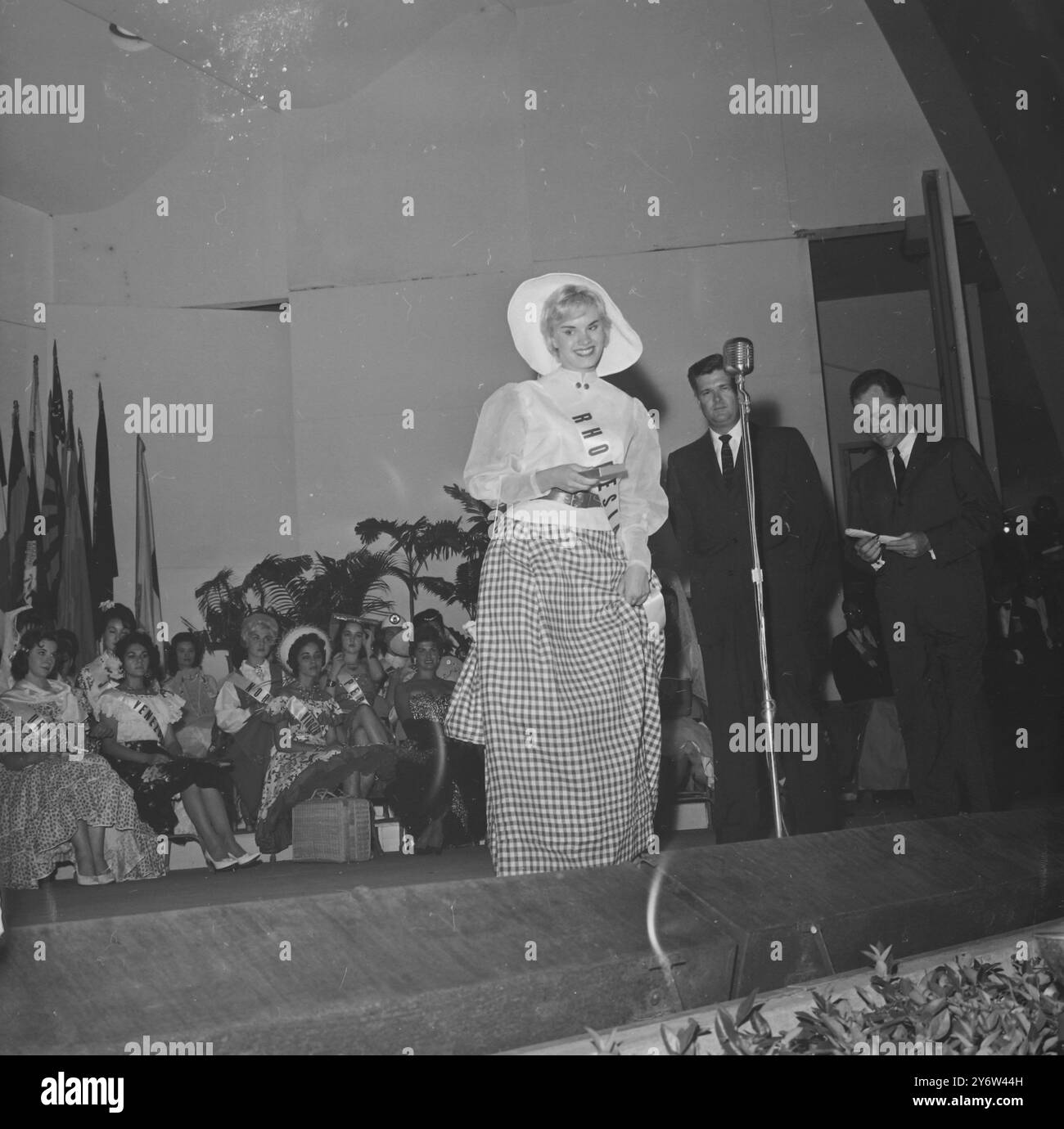 SIERRA JONNEE OF RHODESIA DURING MISS UNIVERSE CONTEST / 11 JULY 1961 ...