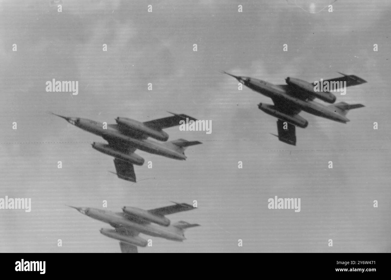 SOVIET AVIATION DAY PARADE IN MOSCOW - FLYING JETS 9 JULY 1961 Stock ...