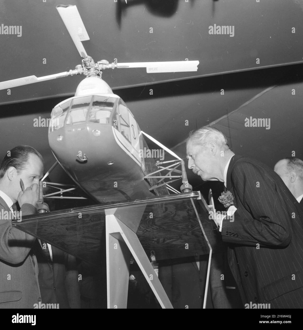 BRITISH PRIME MINISTER HAROLD MACMILLAN AT SOVIET EXHIBITION IN LONDON ...