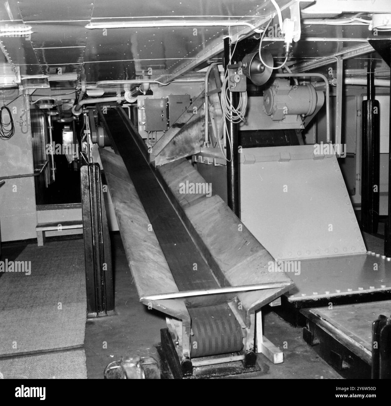 FISHING CONVEYOR BELT ON MAIN FISHING DECK OF LORD NELSON TRAWLER 5 ...