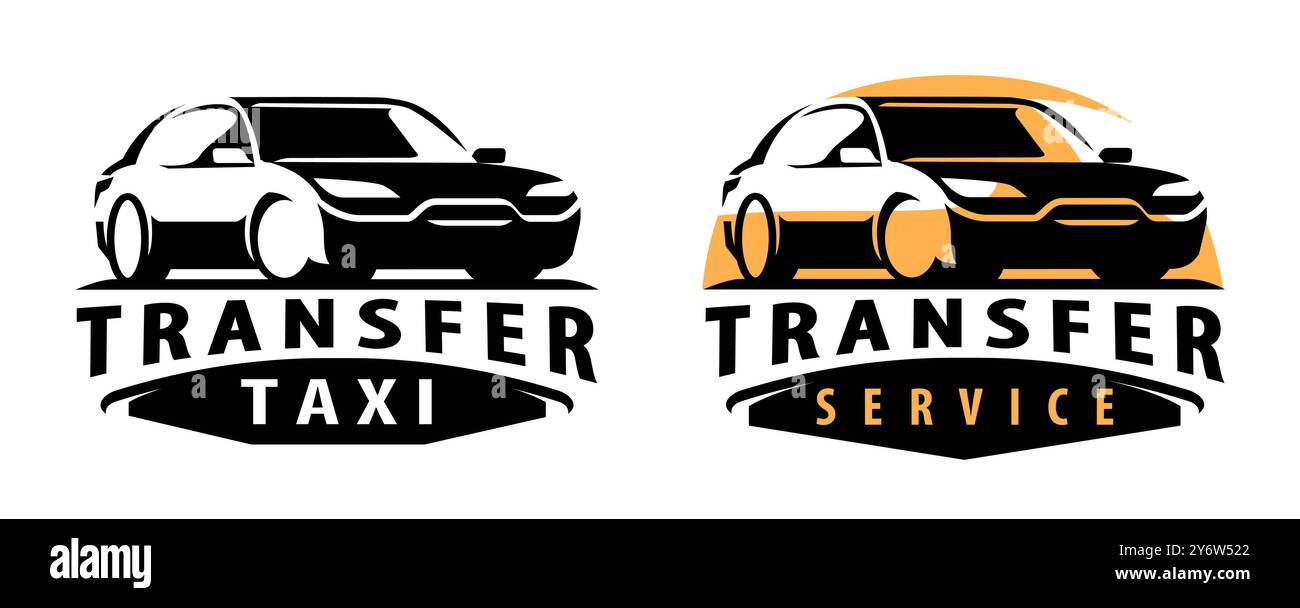 Taxi service emblem or symbol. Auto transfer logo vector illustration ...