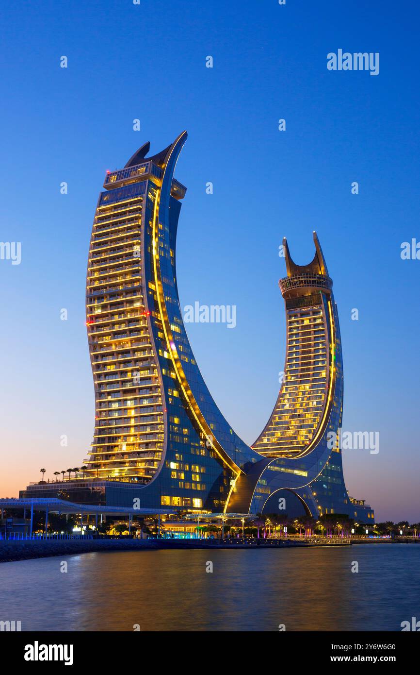 The Katara Towers (2022) with one tower containing the 5-star Raffles ...