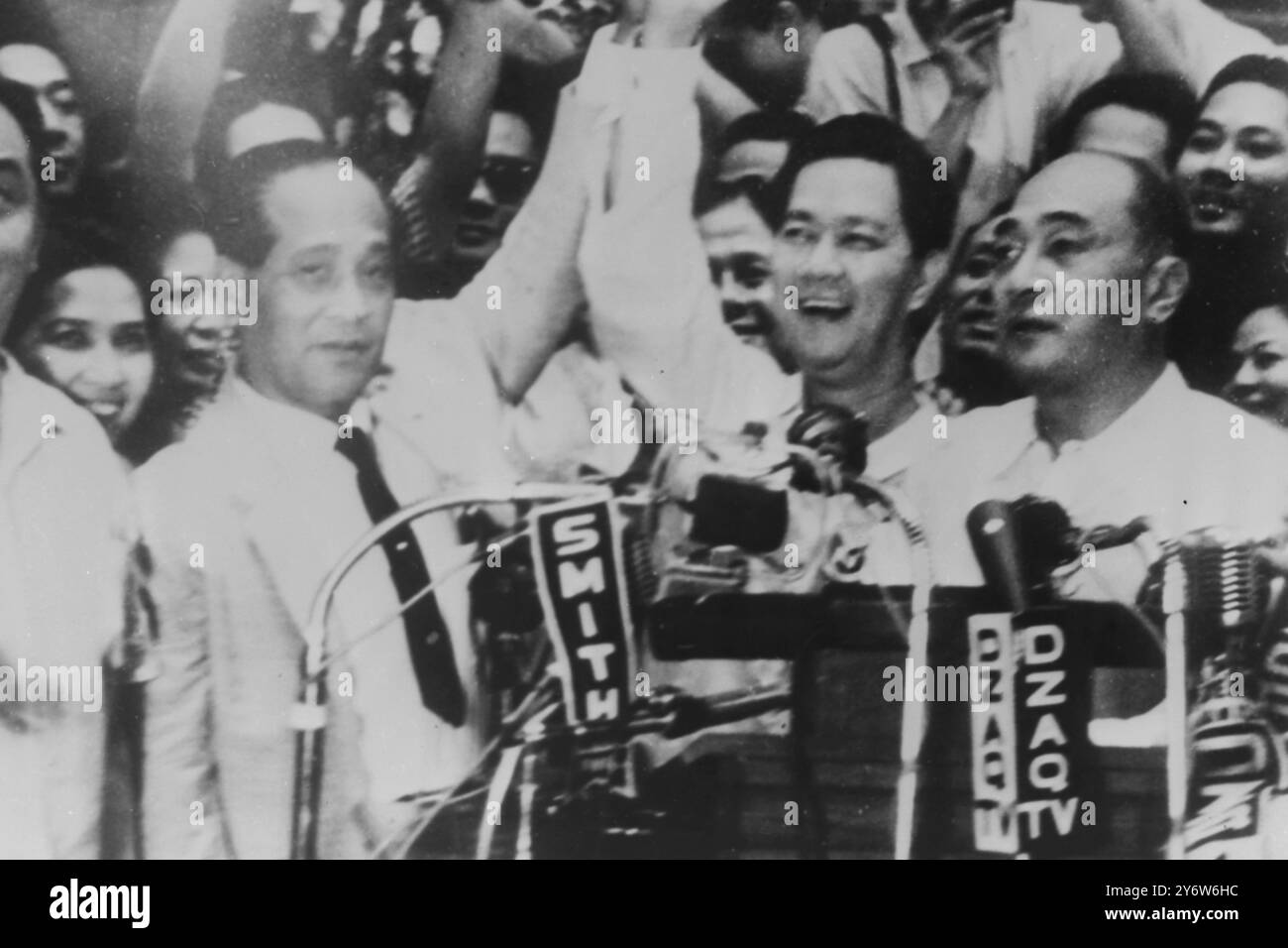 PRESIDENT CARLOS PUYAT GARCIA WITH MANILAN CROWDS / 14 JUNE 1961 Stock ...