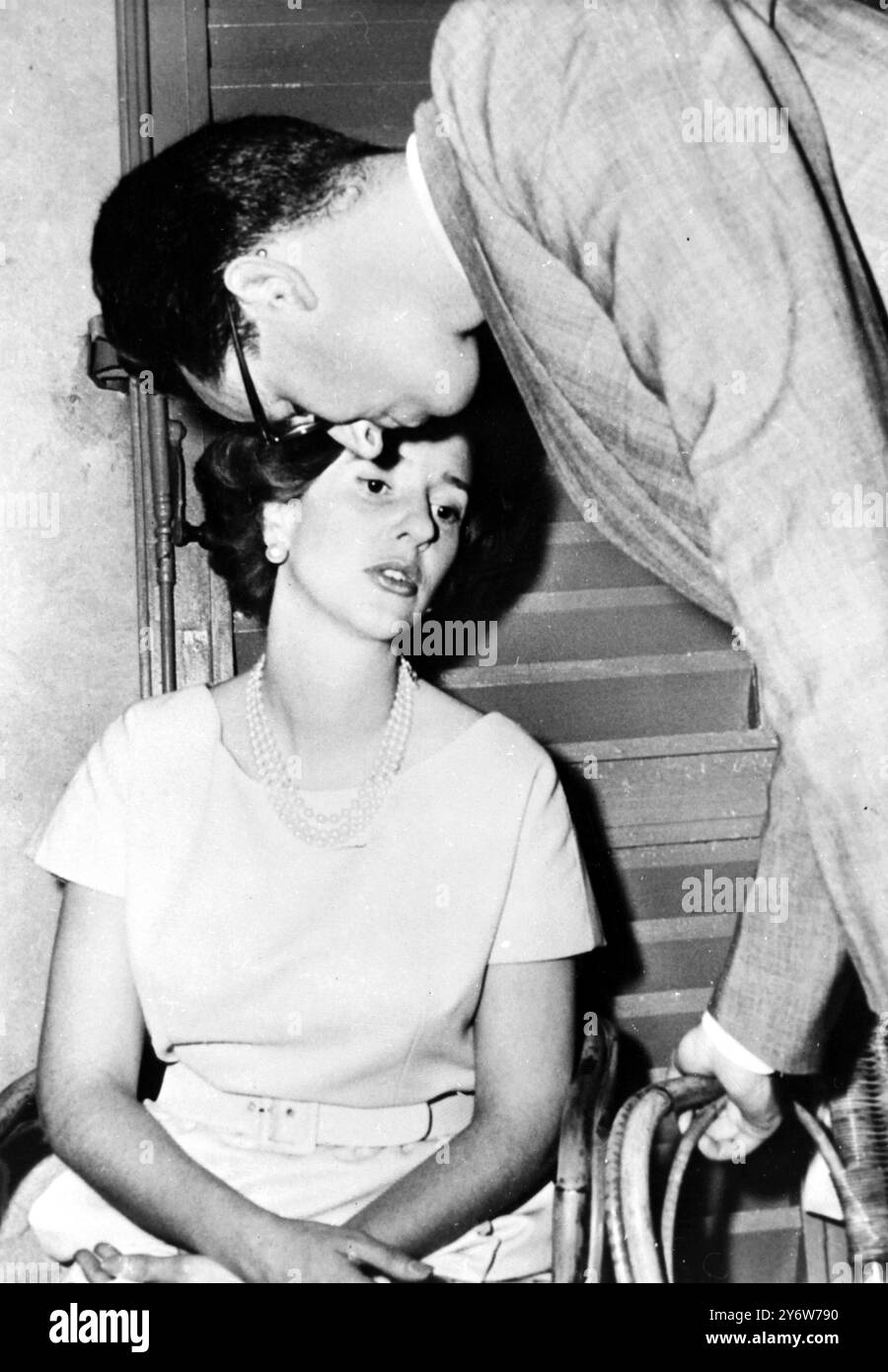 QUEEN FABIOLA AND KING BAUDOIN OF BELGIUM IN ROME 9 JUNE 1961 Stock ...