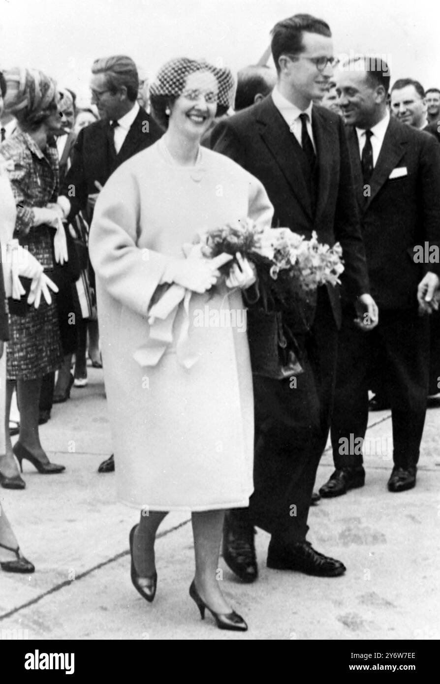 QUEEN FABIOLA AND KING BAUDOIN OF BELGIUM IN ROME 7 JUNE 1961 Stock ...