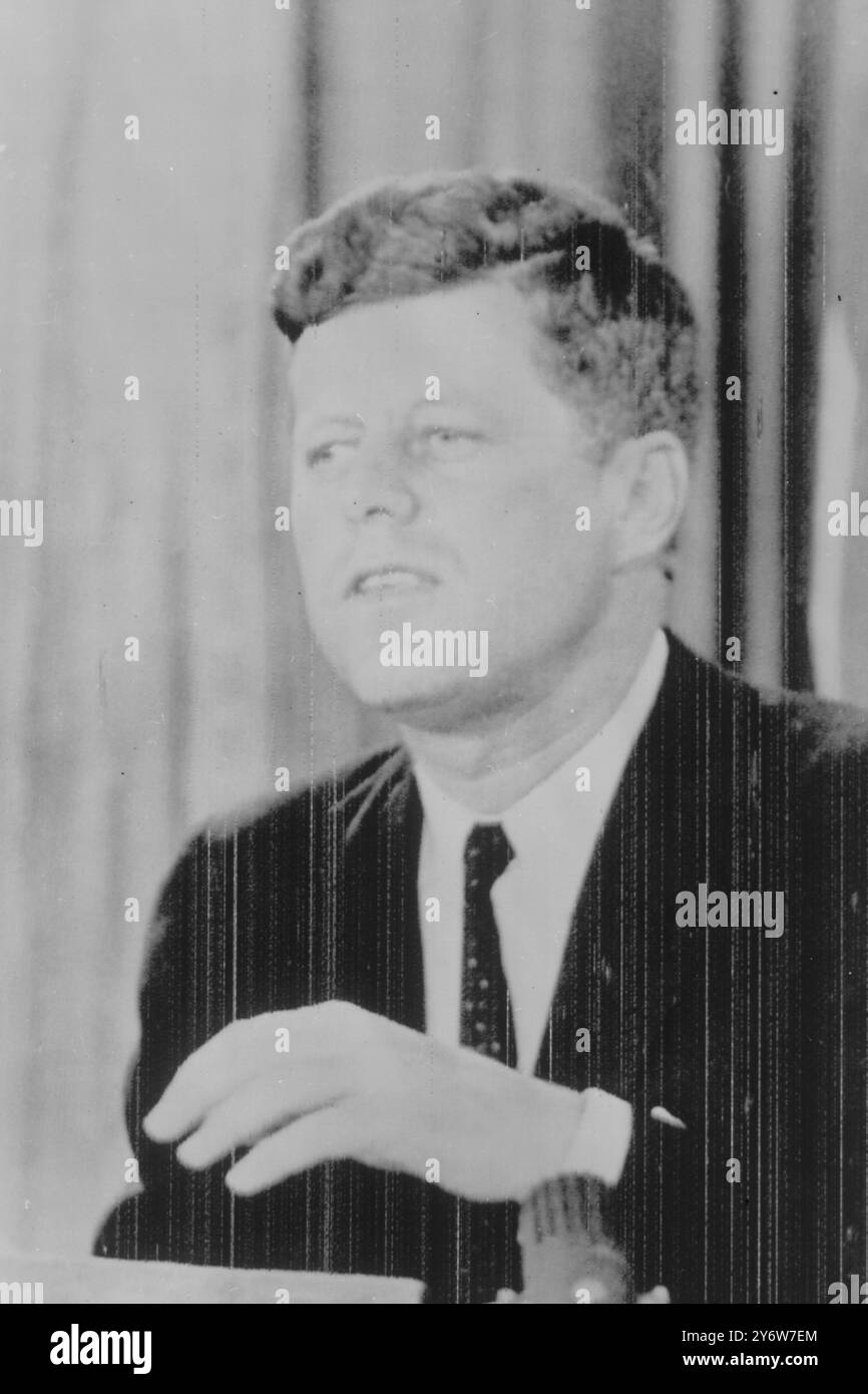 US PRESIDENT JOHN F KENNEDY TELEVISION & RADIO TALK / 7 JUNE 1961 Stock ...