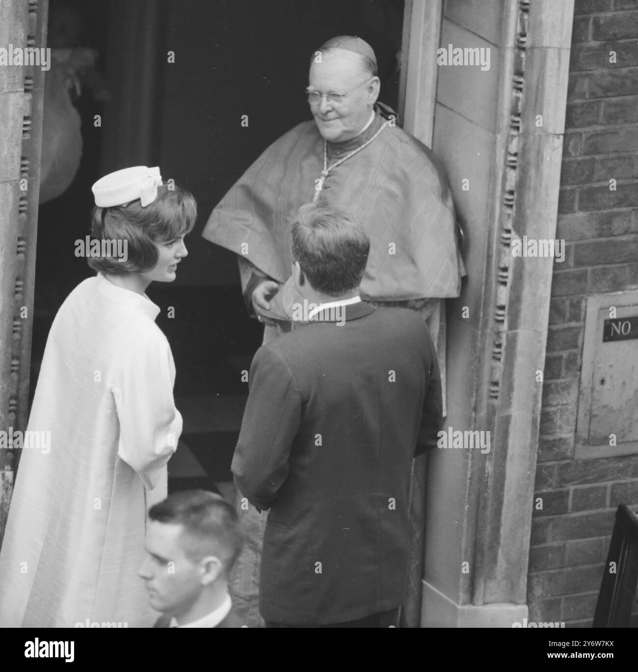 US PRESIDENT JOHN F KENNEDY AND WIFE JACQUELINA AT CHRISTENING OF ...
