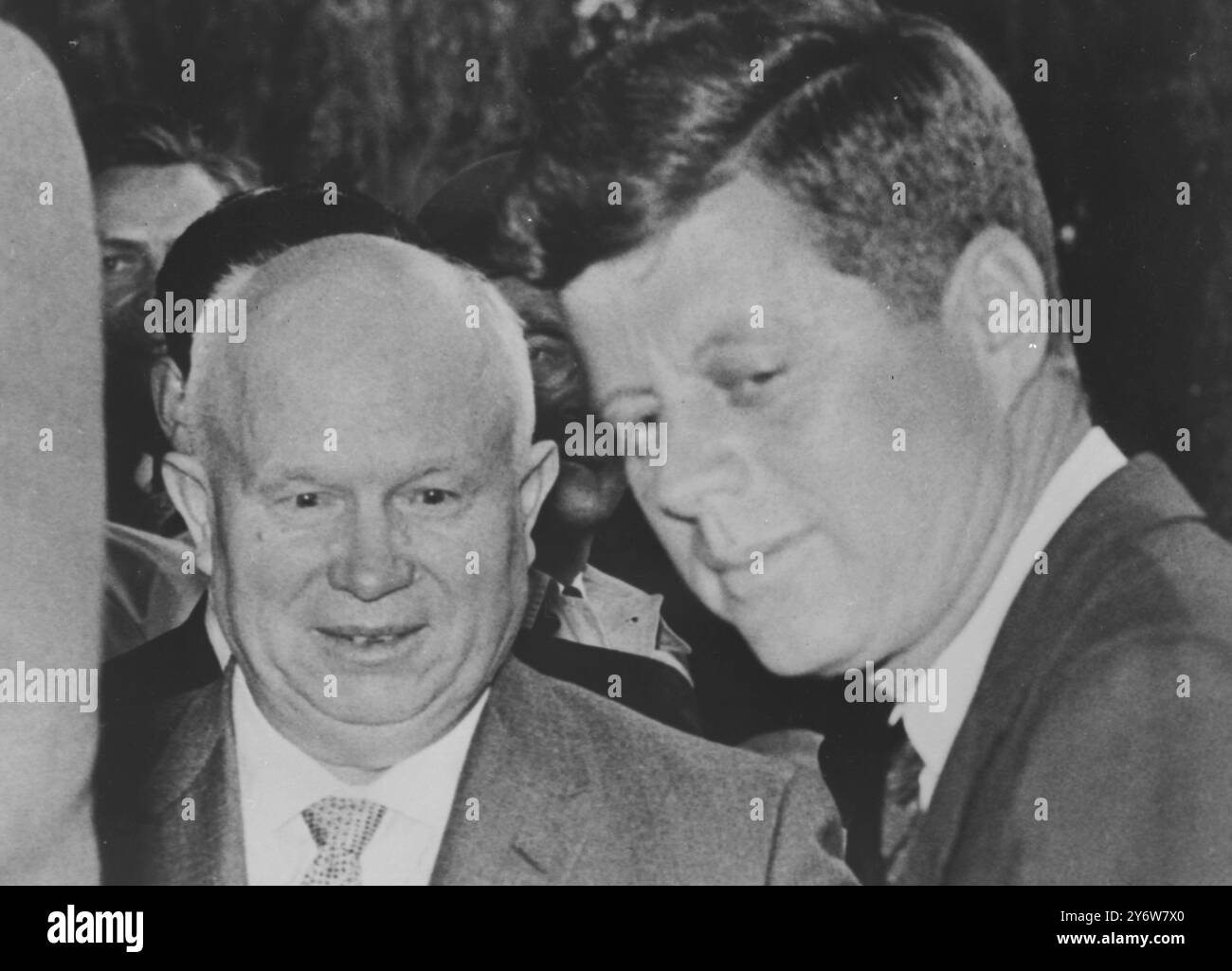 SOVIET PREMIER NIKITA KHRUSCHEV WITH PRESIDENT JOHN F KENNEDY IN VIENNA ...
