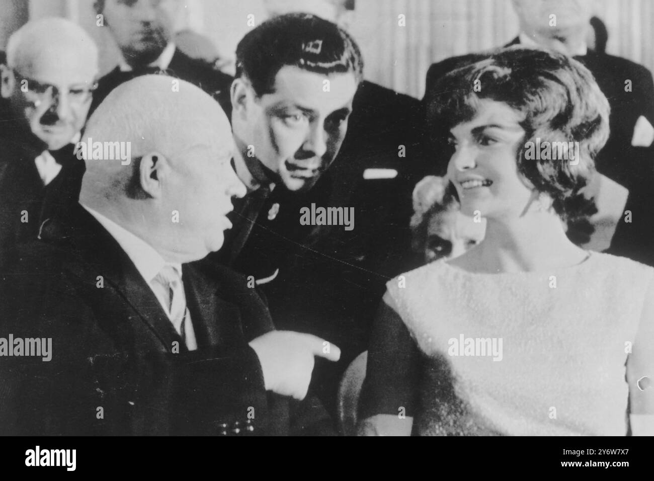 SOVIET PREMIER NIKIT KHRUSCHEV WITH JACQUELINE JACKIE KENNEDY IN VIENNA ...
