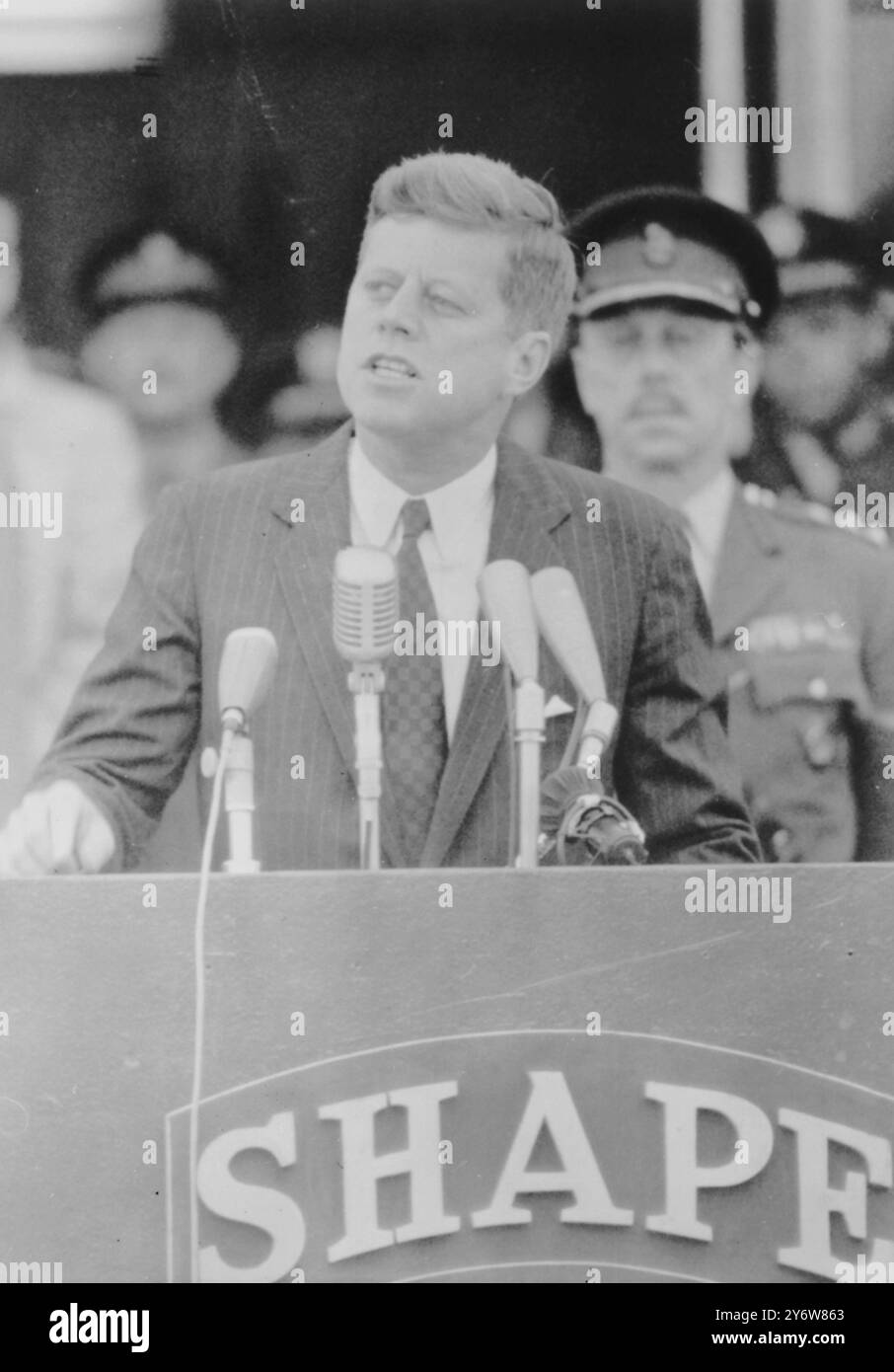 US PRESIDENT JOHN F KENNEDY IN PARIS SPEAKING ABOUT NATO 2 JUNE 1961 ...