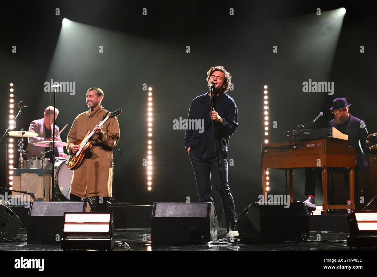 EDITORIAL USE ONLY Jack Savoretti and Miles Kane during filming for the ...