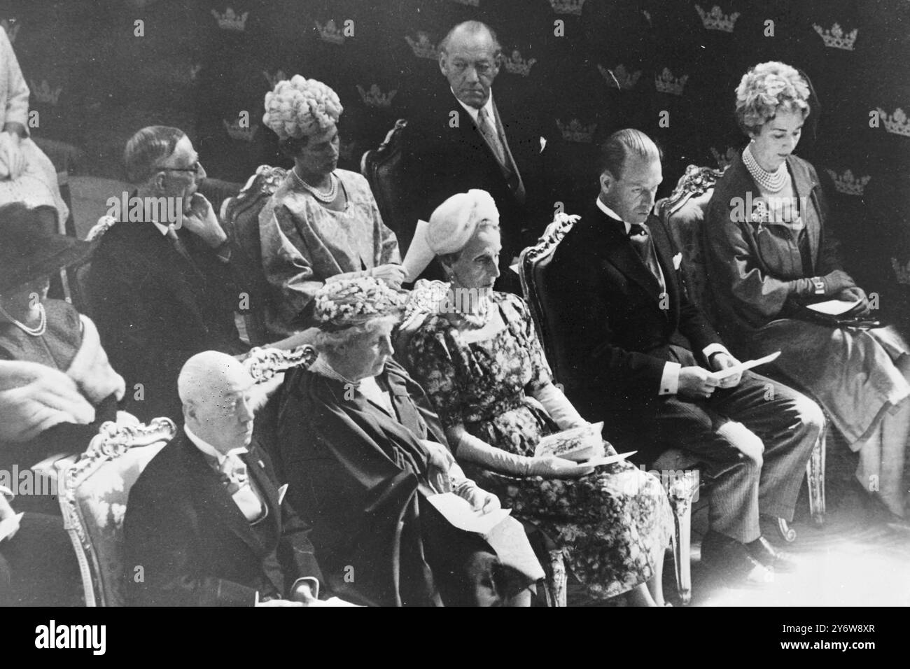 SWEDISH ROYAL FAMILY AT WEDDING IN STOCKHOLM, SWEDEN 26 MAY 1961 Stock ...