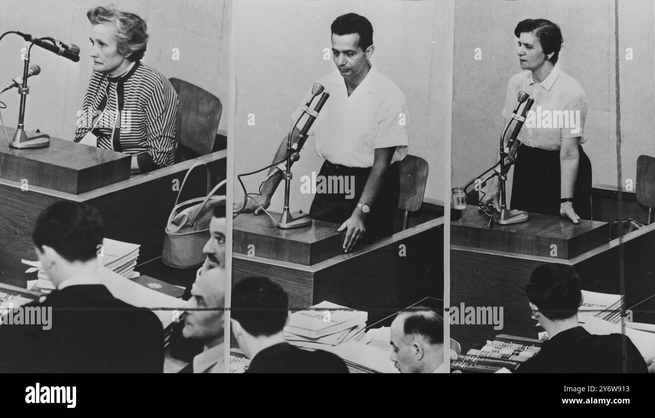 WITNESSES AT ADOLF EICHMANN TRIAL IN JERUSALEM 27 MAY 1961 Stock Photo ...
