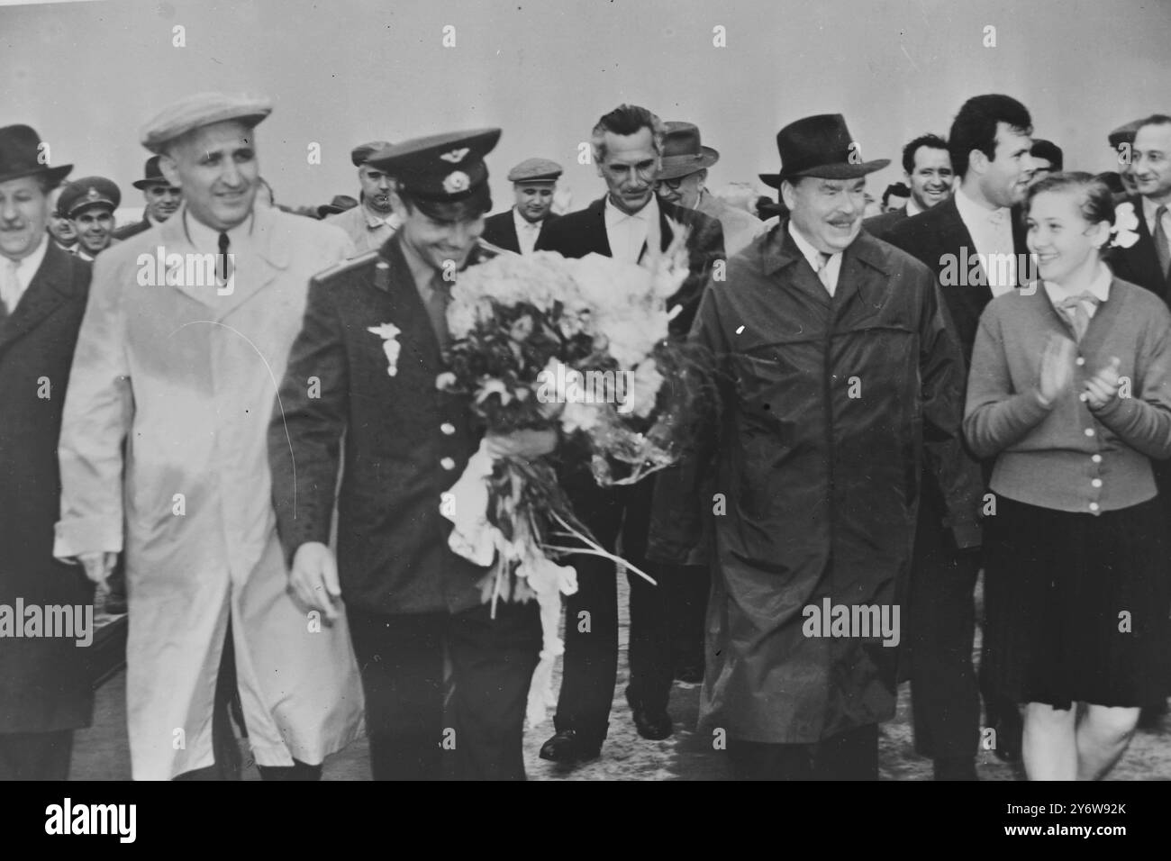 SOVIET COSMONAUT YURI GAGARIN CROWDS BULGARIA / 24 MAY 1961 Stock Photo ...