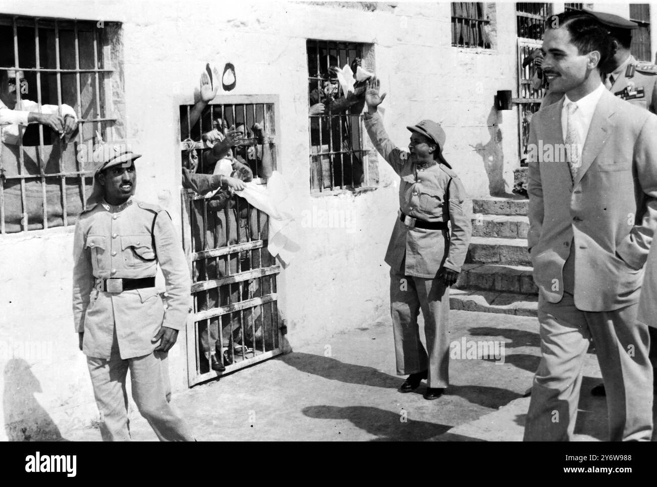 KING HUSSAIN TOURS PRISON IN AMMAN, JORDAN 24 MAY 1961 Stock Photo - Alamy