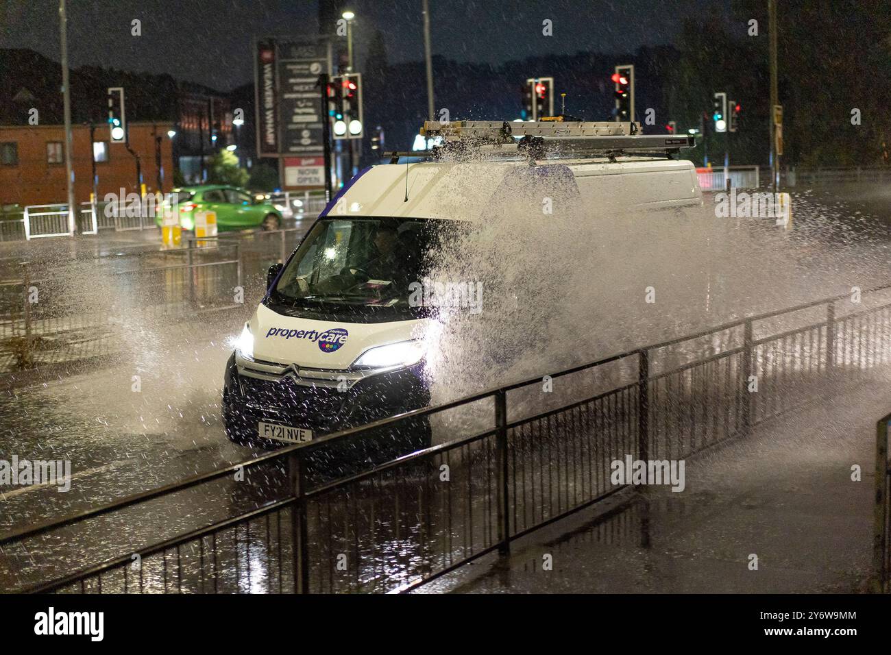 Kidderminster, UK, 26th September, 2024. UK weather: constant heavy ...