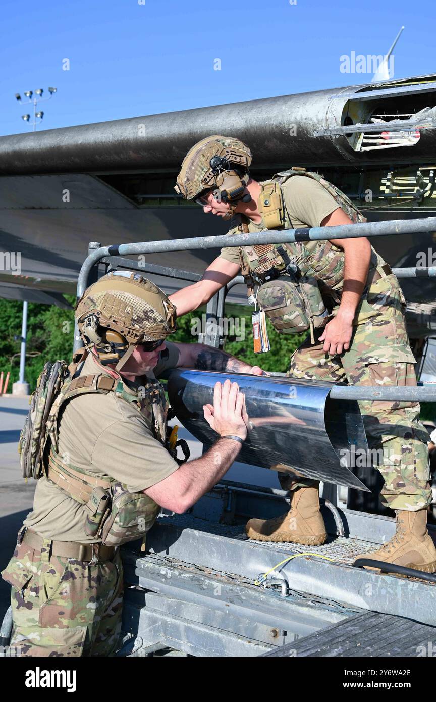 Aircraft Battle Damage Repair team members from the 76th Aircraft ...