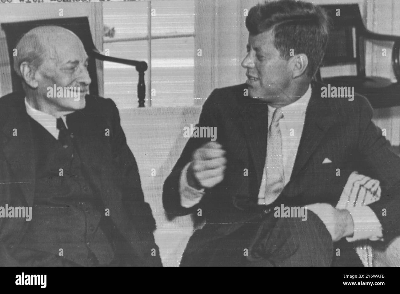 LORD CLEMENT ATTLEE WITH US PRESIDENT JOHN F KENNEDY IN WASHINGTON 16 ...
