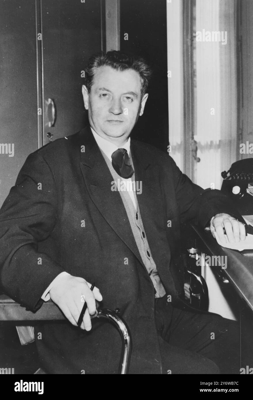 JEAN COMBET - NEW MAYOR OF EVIAN 10 MAY 1961 Stock Photo - Alamy