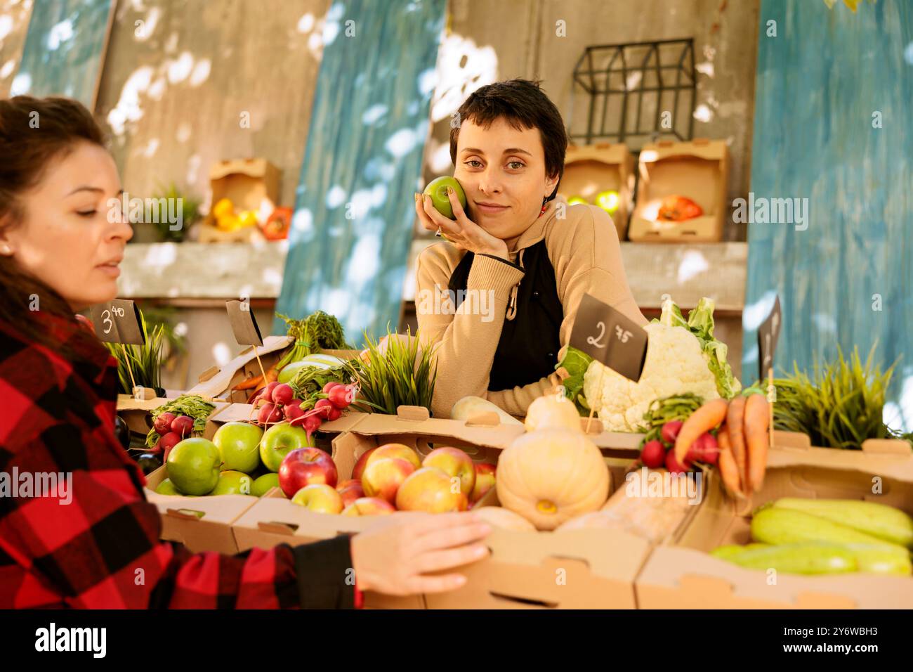 Female vendor behind counter portrait hi-res stock photography and ...