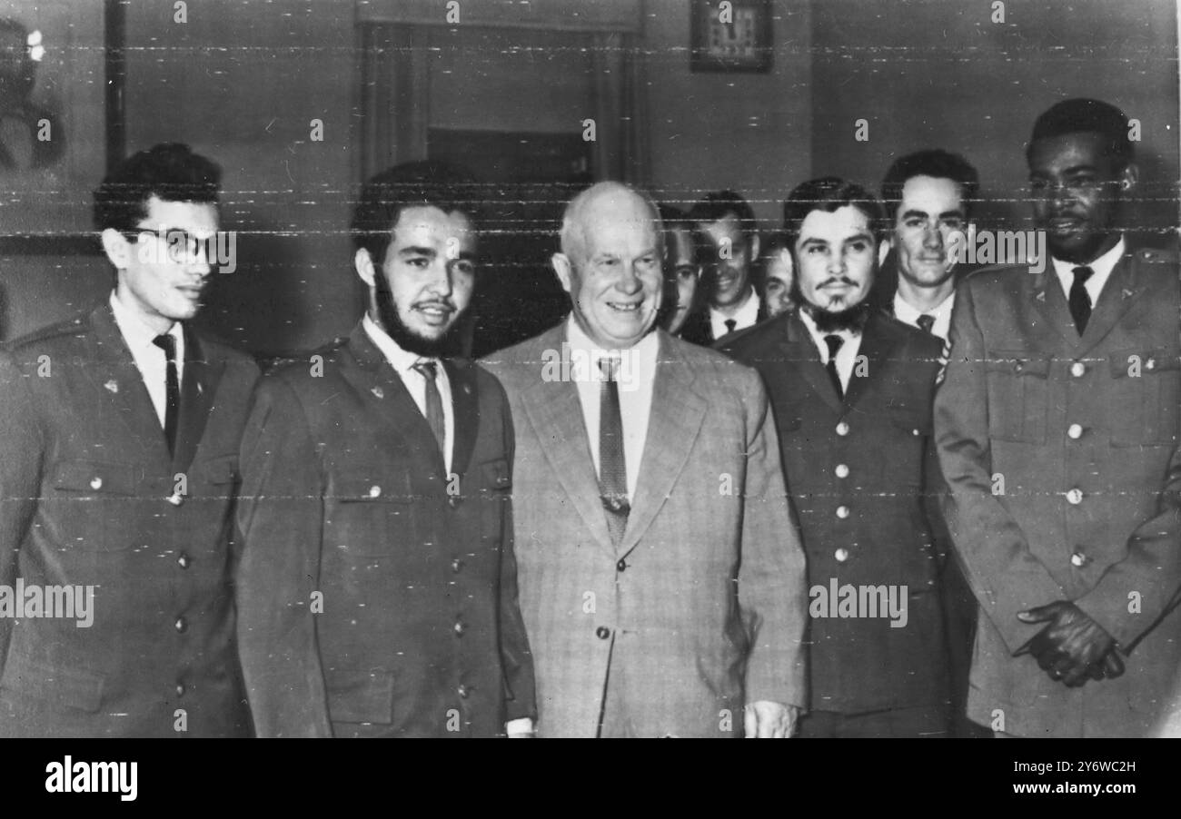 SOVIET PREMIER NIKITA KHRUSCHEV WITH YOUNG CUBAN REBELS ASSOCIATION IN ...